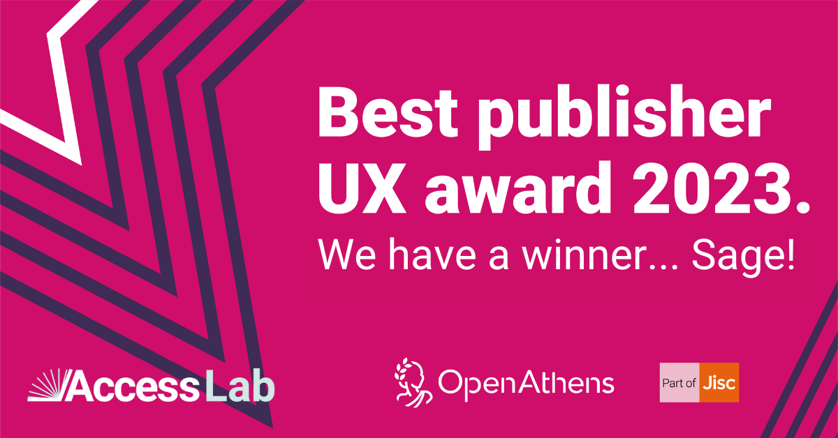 Sage announced as this year’s OpenAthens Best publisher UX award ...