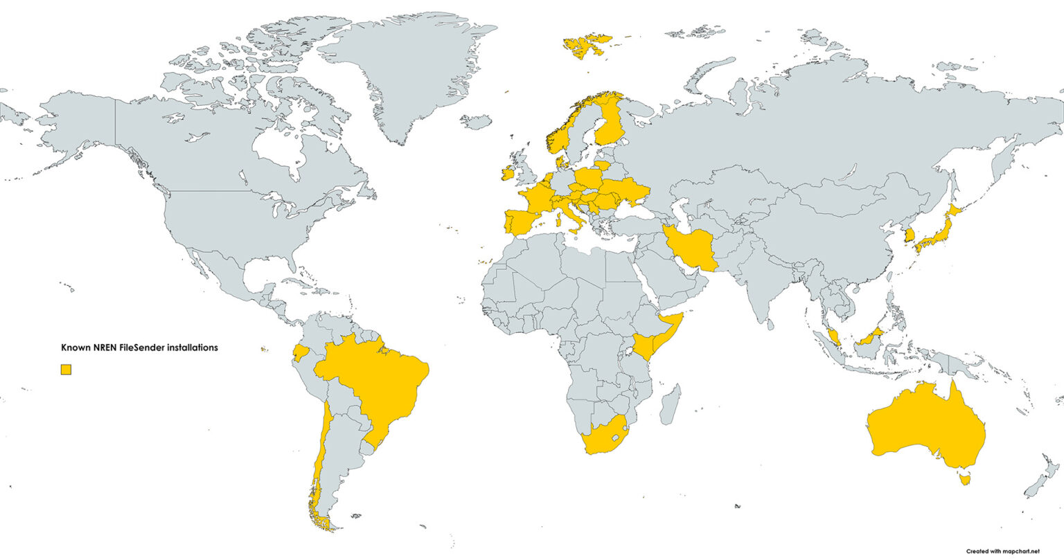 NREN FileSender deployment map is now available | GÉANT CONNECT Online