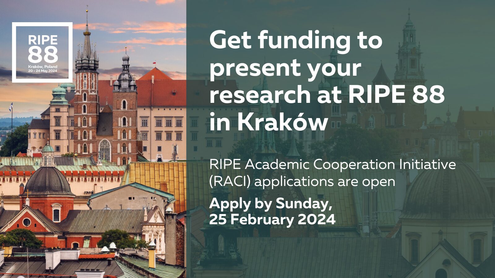 Apply for RACI Funding to Attend RIPE 88 in Kraków | GÉANT CONNECT Online